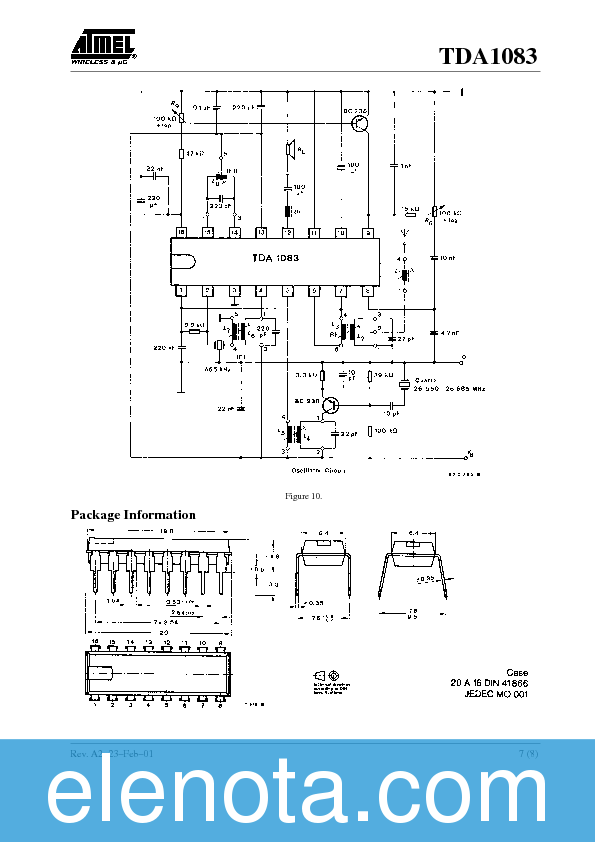 TDA1083 Datasheet PDF (300 KB) Atmel | Pobierz z Elenota.pl
