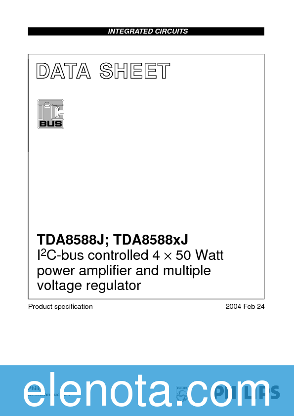 TDA8588AJ Datasheet PDF (288 KB) NXP Semiconductors | Pobierz z Elenota.pl