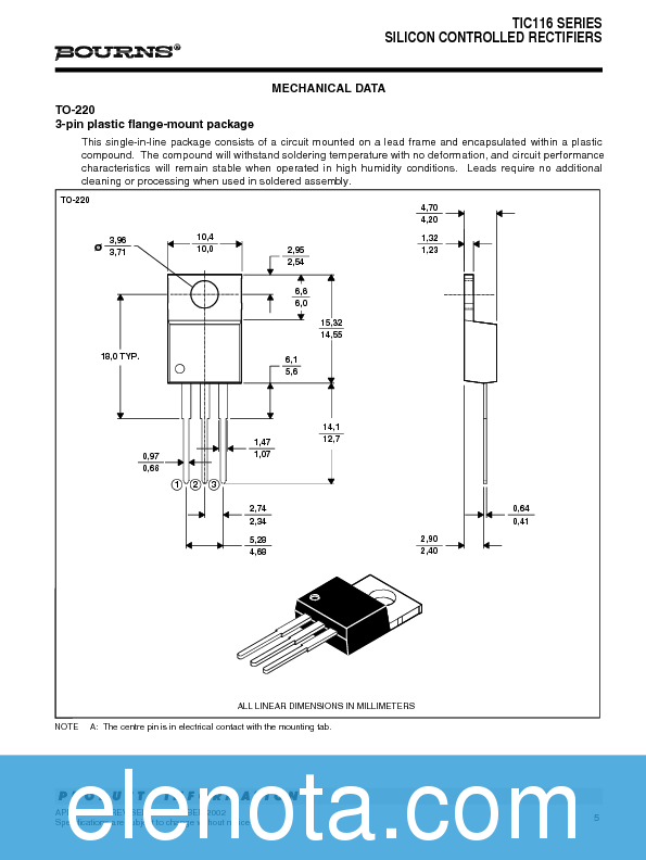 TIC116 Datasheet PDF (152 KB) Bourns | Pobierz z Elenota.pl TIC116 Datasheet PDF (152 KB) Bourns | Pobierz z Elenota.pl