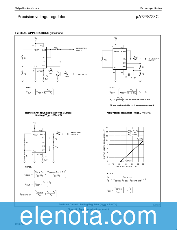 UA723 Datasheet PDF (110 KB) Philips Semiconductors | Pobierz z Elenota.pl