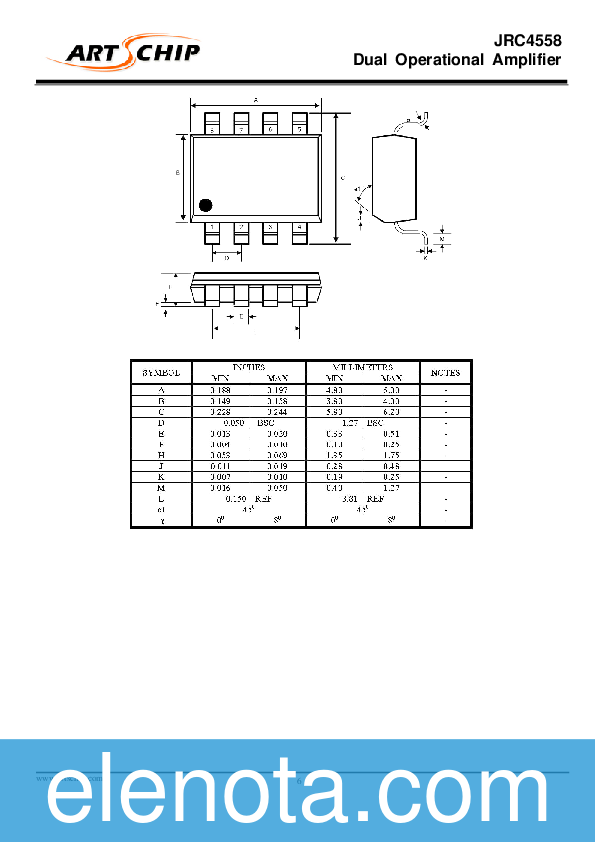 JRC4558 Datasheet PDF (306 KB) Noname | Pobierz z Elenota.pl