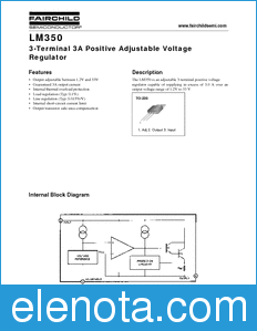 LM350 Datasheet PDF (122 KB) Fairchild | Pobierz z Elenota.pl
