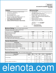 PDS1040 Datasheet PDF (148 KB) Diodes Incorporated | Pobierz z Elenota.pl