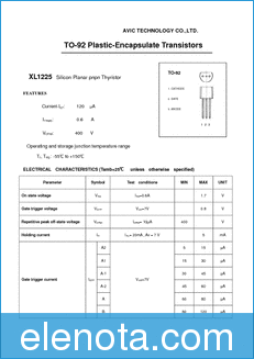 XL1225 Datasheet PDF (33 KB) Avic Technology | Pobierz z Elenota.pl